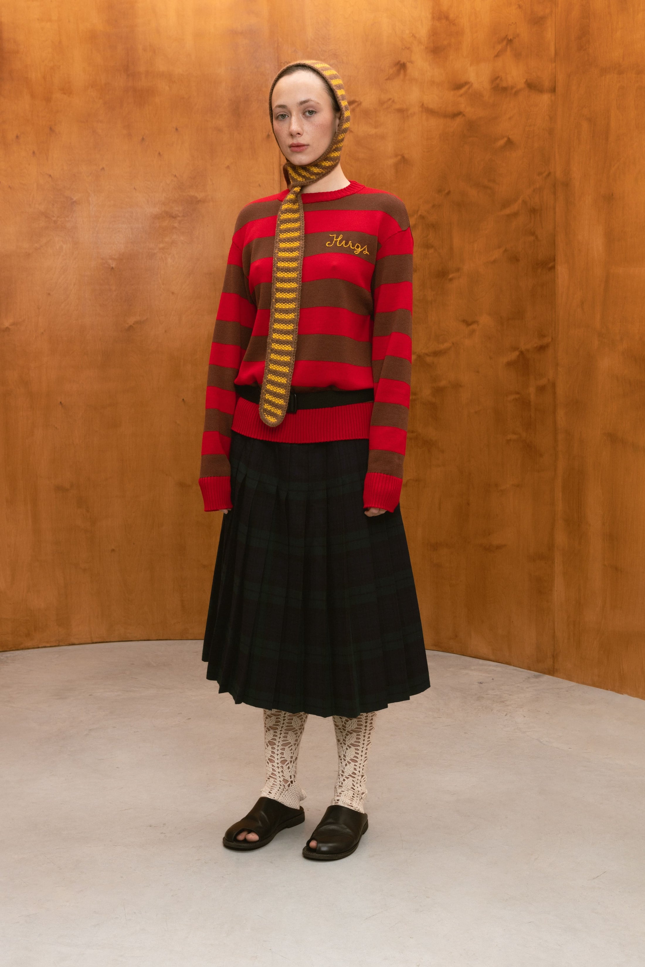 Redwood Striped sweater with hand embroidery – warmhugsonly